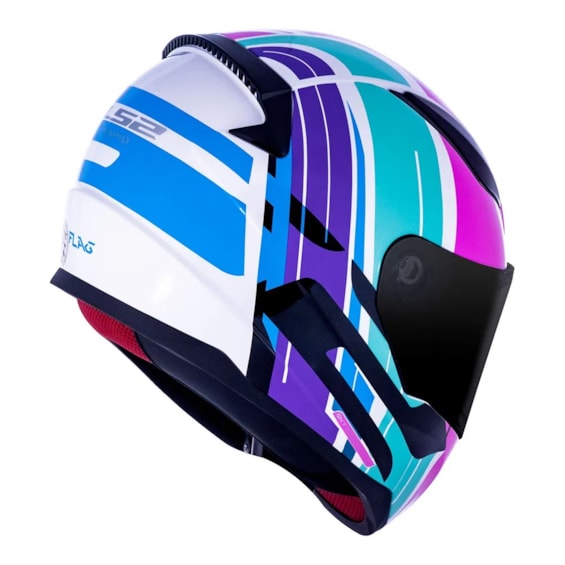 Procurando CAPACETE FEMININO LS2 FF353 FLAG NEON Paulinho Motos