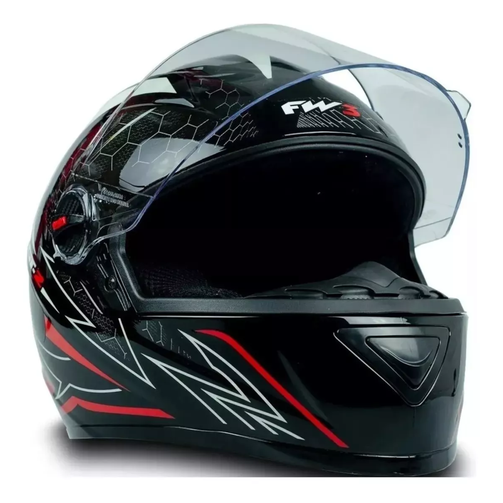 Proteja-se com o Capacete FW3 GT-2 Preto-Vermelho!