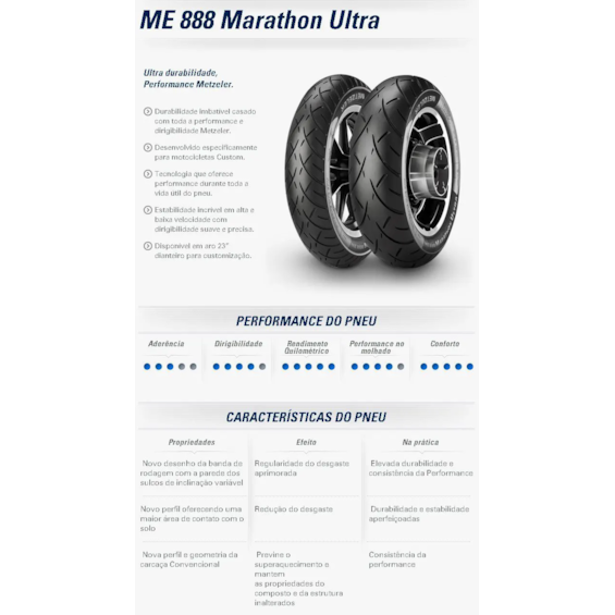 Pneu Metzeler Me888 Marathon Ultra 80-90-21 48H Tl - Paulinho Motos