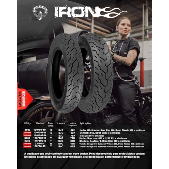 Pneu Technic Iron 170-70-16 75H Tl - Paulinho Motos